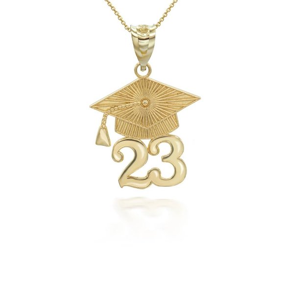 Element Shine | Jewelry | K Solid Gold Class Of 2023 Graduation Cap ...